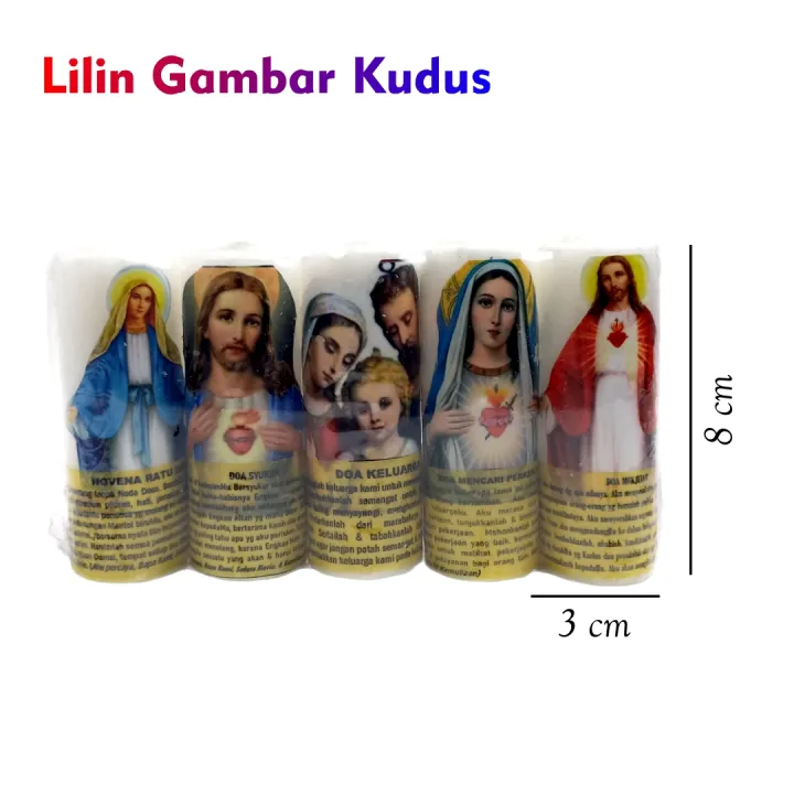 8 cm Lilin Mini Gambar Kudus/Aneka Lilin Doa Katolik/Lilin Doa Gambar ...