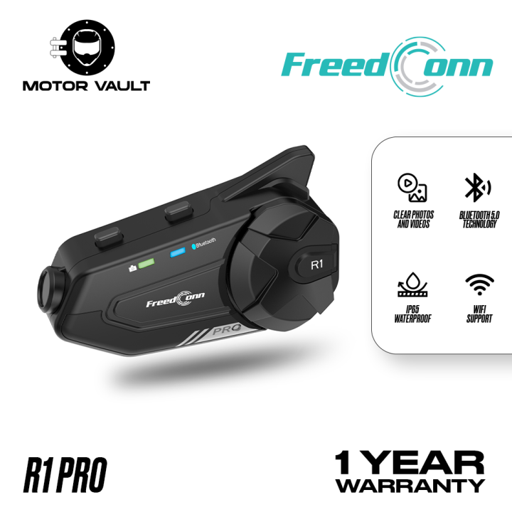 FreedConn R1 Pro Motorcycle Intercom I Bluetooth 5.0, WiFi, IP65 ...