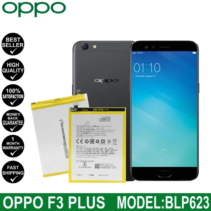 OPPO F3 Plus Battery Model: BLP623 (4000mAh) Original Equipment ...