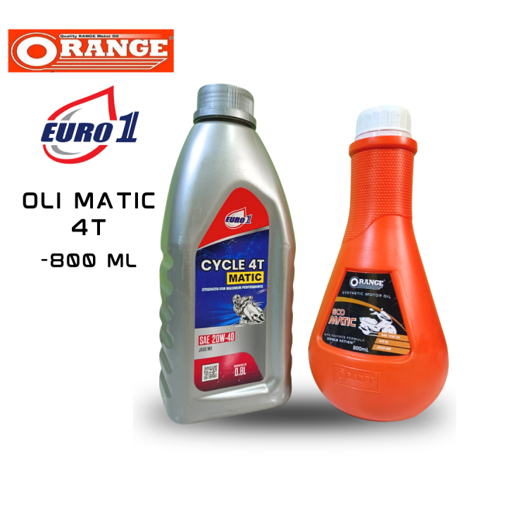 OLI MESIN MOTOR 4T MATIC 800ML ORANGE / EURO 1 | Lazada Indonesia