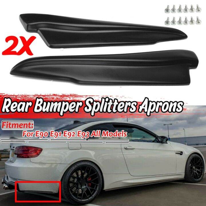 1 Pair Matte Black Rear Bumper Aprons Valance Lip for -BMW E90 E91 E92 ...