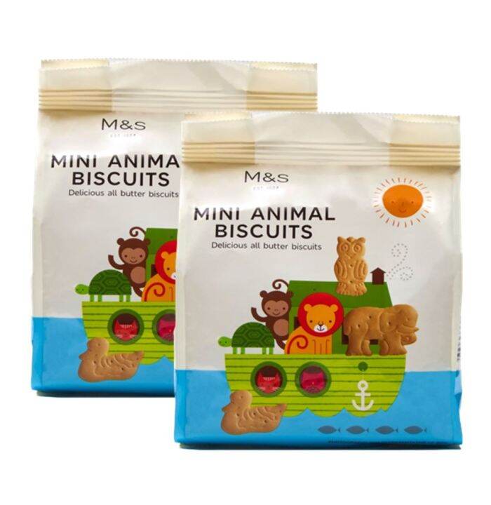 M&S Mini Animal Biscuits เอ็ม&เอส มินิ แอนิมอล บิสกิต 125g. (แพคคู่ ...