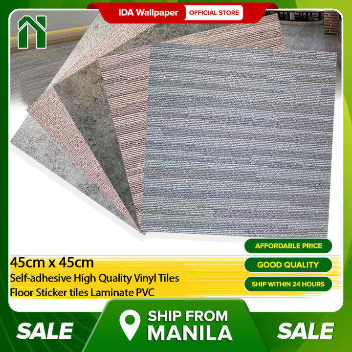 IDA Wallpaper Self-adhesive High Quality Vinyl Tiles 45cm x 45cm Floor ...