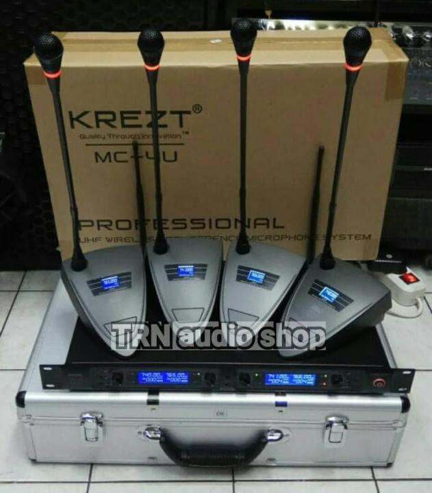 Mic Wireless Meja desktop 4 mic Krezt MC 4U original | Lazada Indonesia