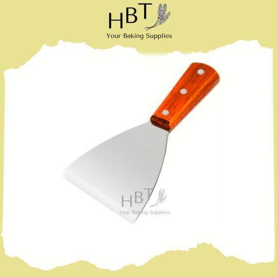 Stainless Steel Grill Griddle Scraper Wood Handle, Scraper-Slanted ...