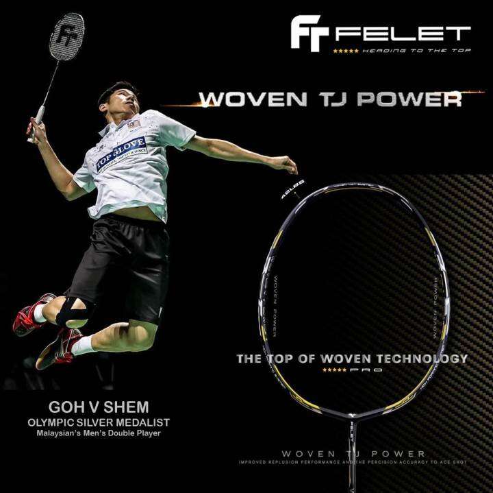 FELET BADMINTON RACKET WOVEN TJ POWER (100% Original) | Lazada