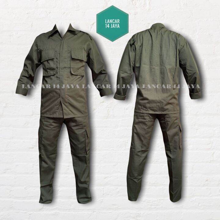 Seragam Menwa PDL Menwa Resimen Mahasiswa Hijau Drill - Baju Lapangan ...