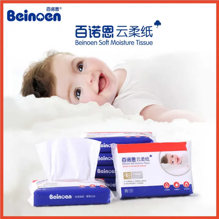 Beinoen Soft Moisture Tissue 100Pcs 百诺恩云柔纸巾孕妇婴儿专用无香超柔保湿因子抽纸 | Lazada PH