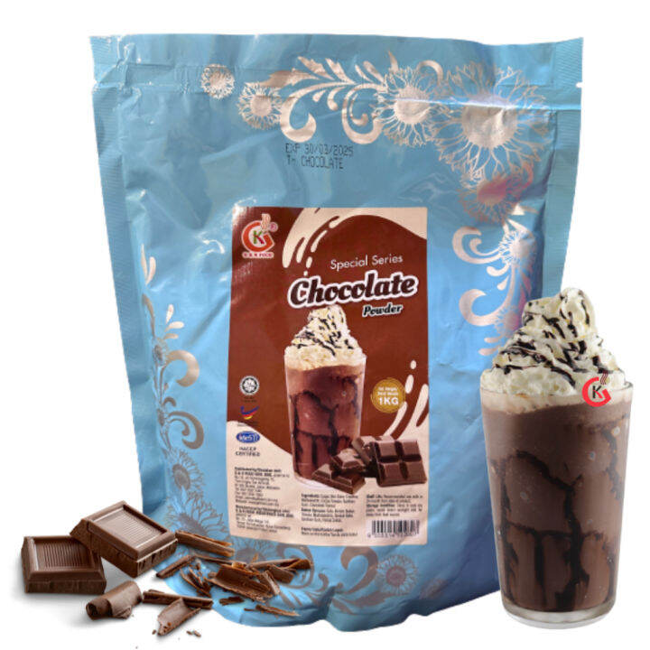 G&K 1KG Chocolate/Coklat Powder(Halal) Serbuk Ice Blended,Smoothie dan Air Balang powder mix ...