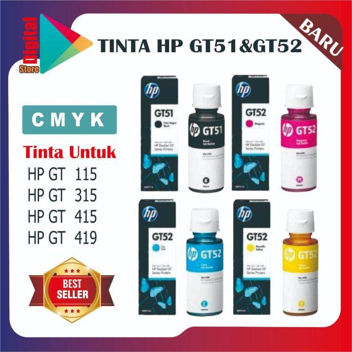 Tinta HP GT51 (COMPATIBLE) Black & GT52 Color | Lazada Indonesia