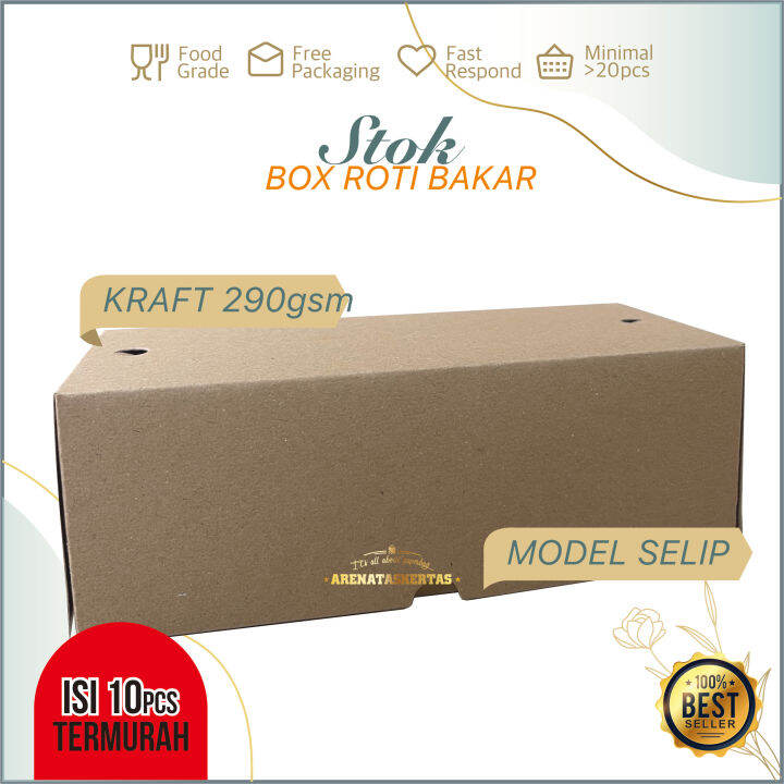 Dus Box Roti Bakar Kraft Coklat Laminasi / Kemasan Roti Bakar Bandung ...