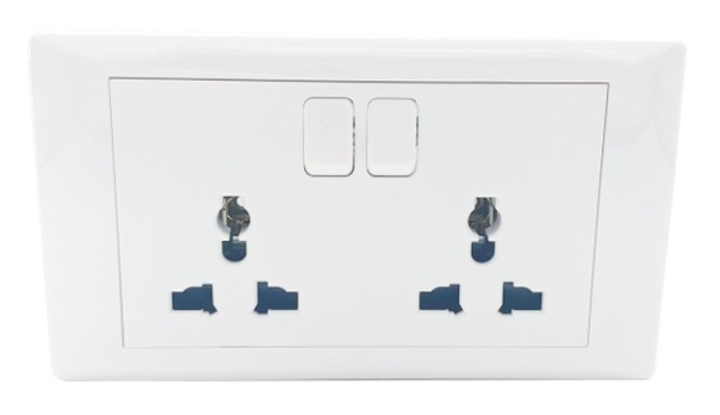 T&J DAZZLE UNIVERSAL SWITCHED SOCKET OUTLET 13A 2 GANG | Lazada