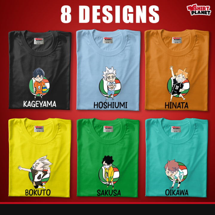 Popular Anime Haikyu Shirt Design Chibi Hinata, Kageyama, Bokuto ...