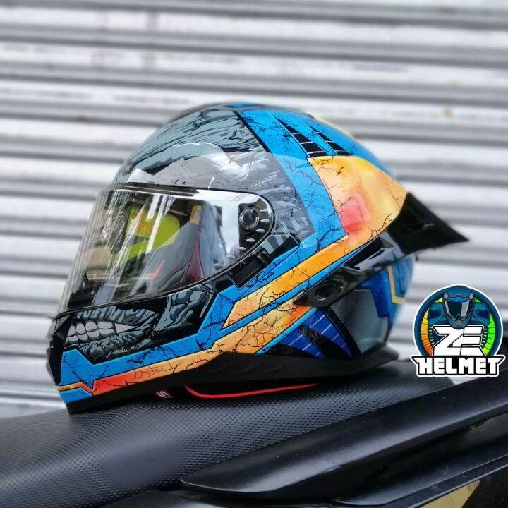 GILLE 883 FALCON DC DARKSEID FULL FACE - DUAL VISOR (with FREE Clear ...