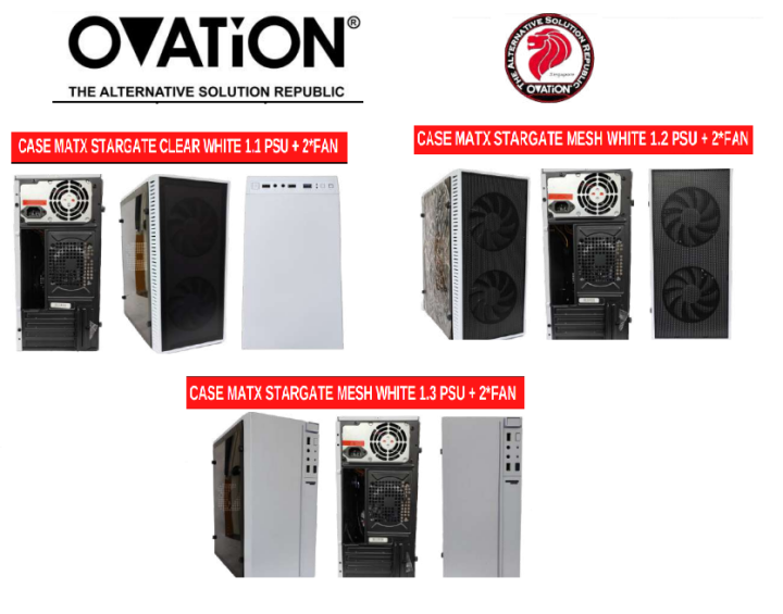 OVATION STARGATE mATX desktop case with psu + 2 RGB fan | Lazada PH