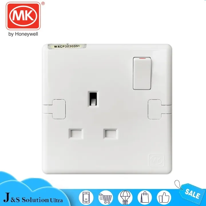 MK E2757 1 Gang/Way 13A Switched Socket Outlet with SIRIM Approved | Lazada