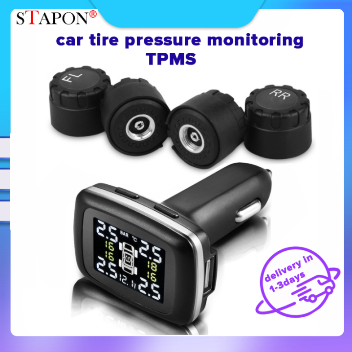 STAPON Tire Pressure Monitoring TPMS System LCD Screen Display 4 ...