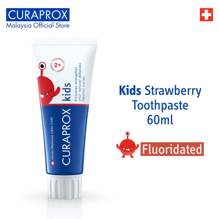 CURAPROX Kids Strawberry toothpaste 60ml - 950ppm (Fluoridated) - Made ...