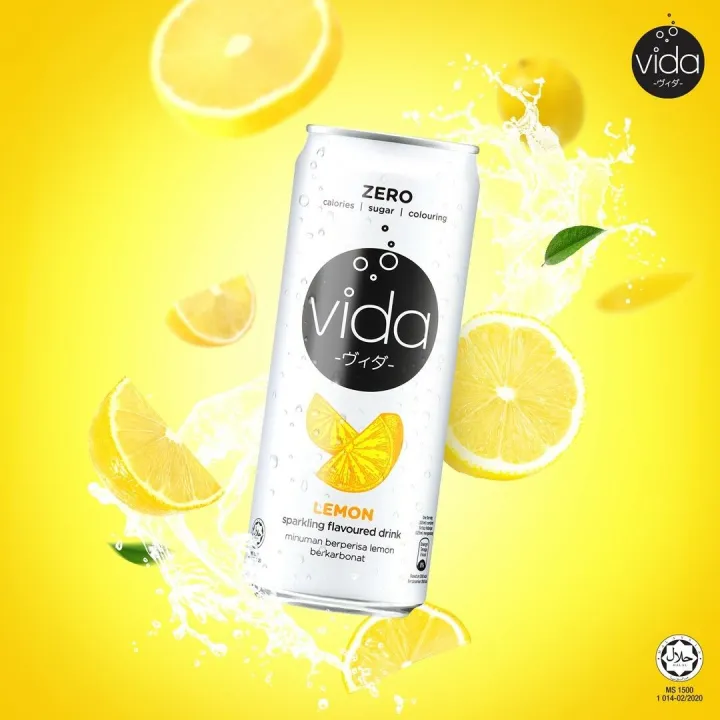 Vida Zero Lemon Sparkling Flavoured Drink 325ML | Lazada