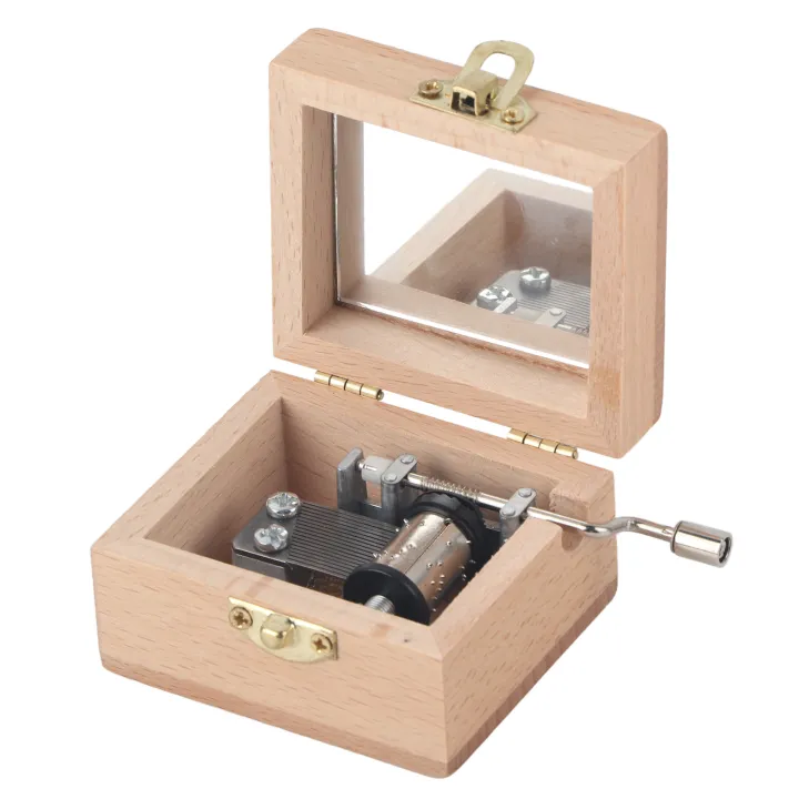 ZhenL มือหมุนกล่องดนตรีไม้ DIY แบบกล่องดนตรีวันเกิดของขวัญคริสต์มาส ...