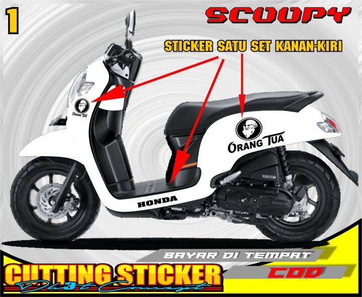 Striping Sticker Scoopy Orang Tua all varian | Lazada Indonesia