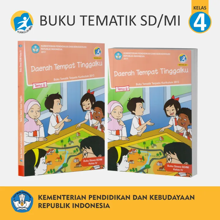 Buku Belajar Tematik Siswa SD MI Kelas 4 Tema 8 Daerah Tempat Tinggalku | Lazada Indonesia