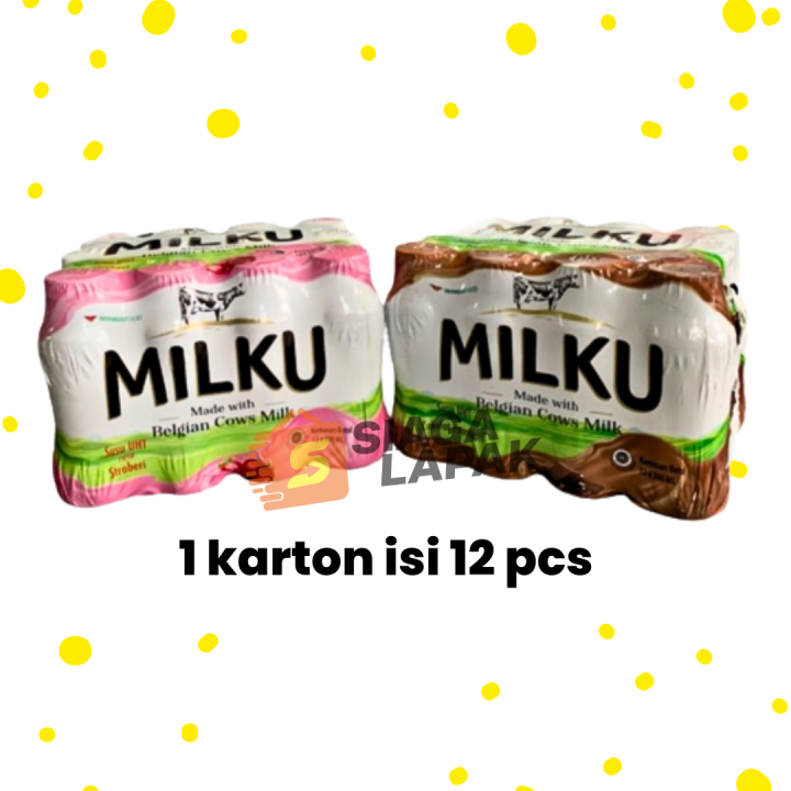 Milku Susu 1 DUS KARTON Coklat Stroberi botol 200ml | Lazada Indonesia