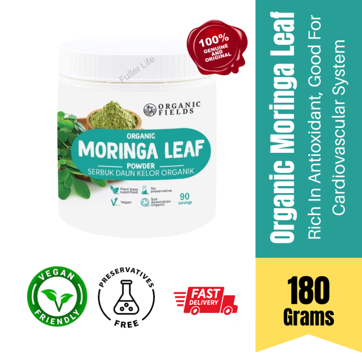 ORGANIC FIELDS Organic Moringa Leaf Powder (180g) | Superfood | Rich In ...