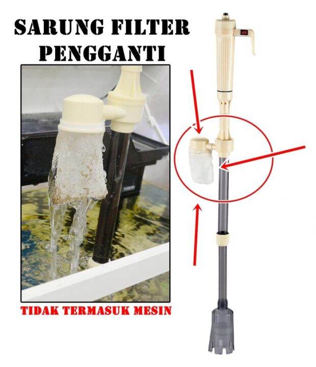 KAIN FILTER CADANGAN Sipon Pembersih Penyedot Penguras Air Aquarium ...