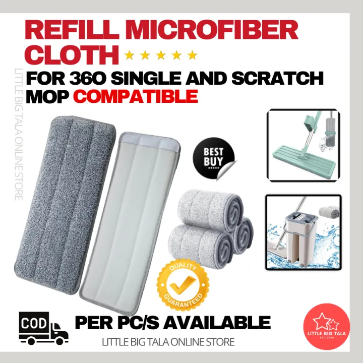 High Quality Self Squeeze Flat Mop, with FREE Refill Cloth, Magic Cleaning Squeeze Mop no bucket ...