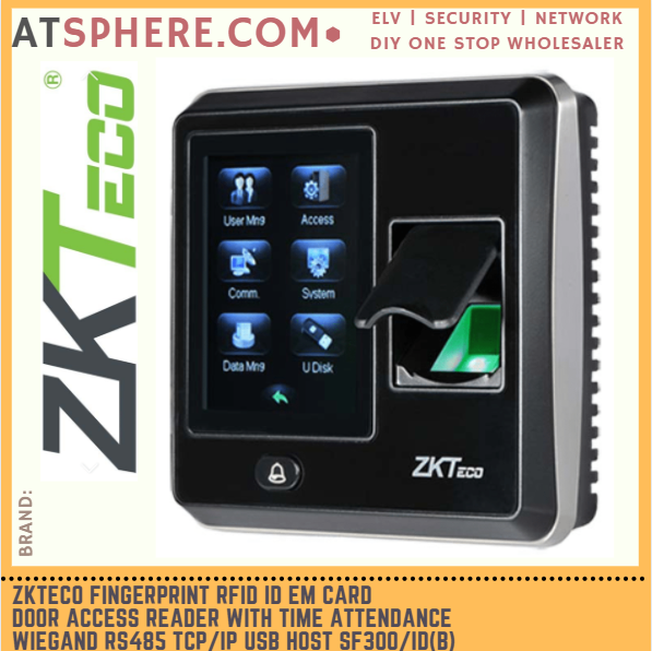 ZKTeco Fingerprint RFID ID EM Card Door Access Reader with Time Attendance Wiegand RS485 TCP/IP ...