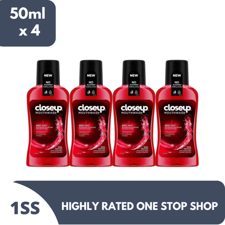 Closeup Red Hot Mouth Wash 50ml x 4 | Lazada PH