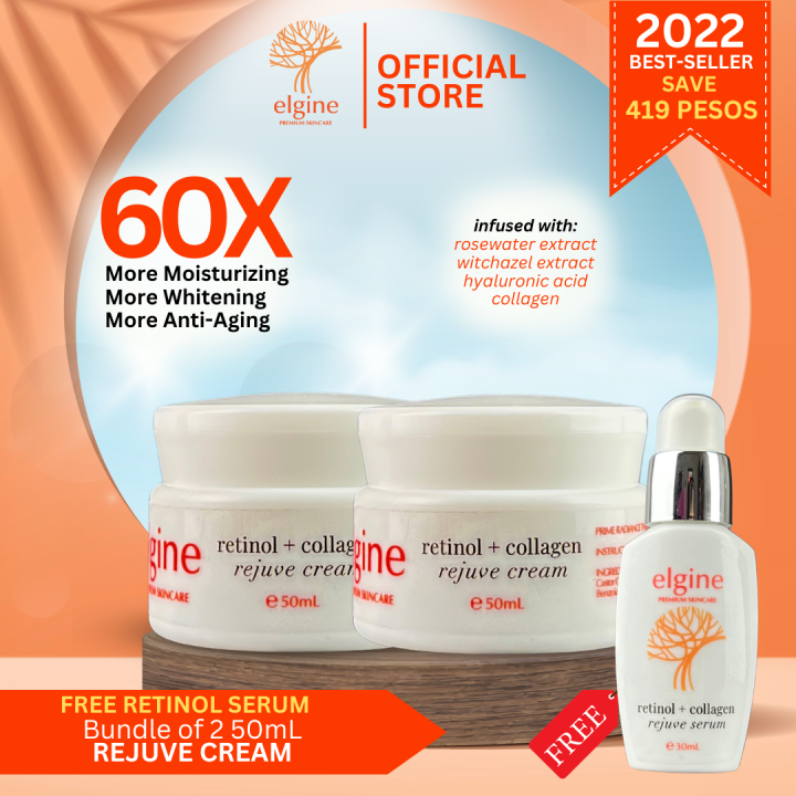Elgine Premium Skincare Retinol + Collagen Rejuve Cream BUY 2 GET 1 ...
