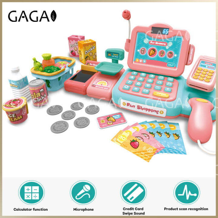 Cashier with Scanner,Sound,Music,Microphone,Calculator, Grocery Toy for ...