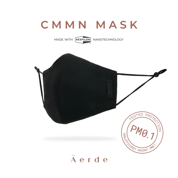 CMMN Mask by Āerde (แอร์เด้) — Black / สีดำ • หน้ากากนาโนไฟเบอร์ • กรอง ...