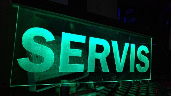 Papan Tulisan Lampu Akrilik SERVIS / SERVICE - LED SIGN Dekorasi Hiasan ...