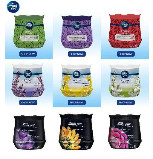 Ambi Pur Luxe Room Fresh Room Perfume Air Refreshing Gel / Pewangi Tandas / Pewangi Bilik (180g ...
