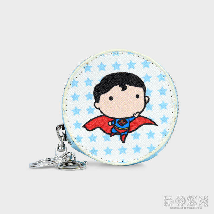 DOSH:COIN PURSEกระเป๋าใส่เหรียญทรงกลม สี:ขาว ลิขสิทธิ์พิมพ์ลาย:SUPERMAN ...