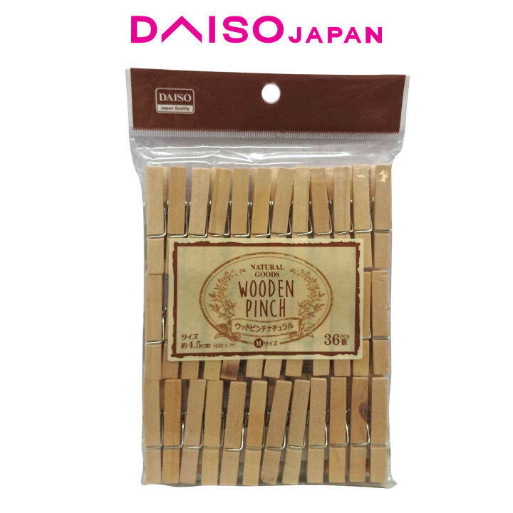 Daiso Wooden Craft Clips (36 pieces) | Lazada PH