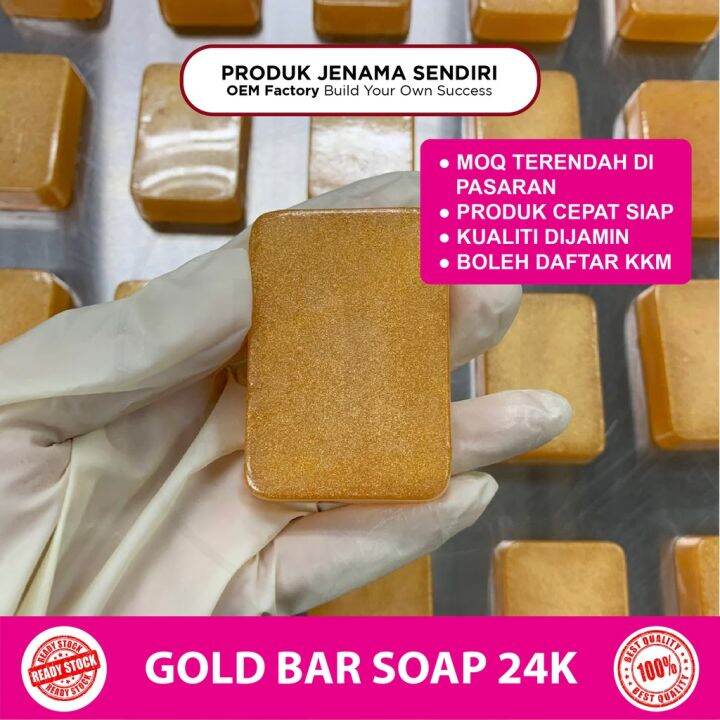 GOLD BAR SOAP 24K Ready Stock Jenama Sendiri OEM Malaysia Putih Cerah ...