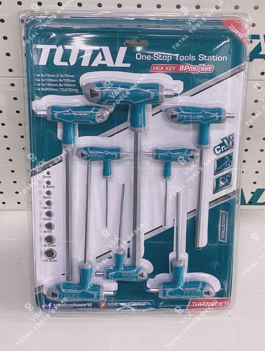 TOTAL 8pcs T-handle hex wrench set/hex key set THHW8081 | Lazada PH