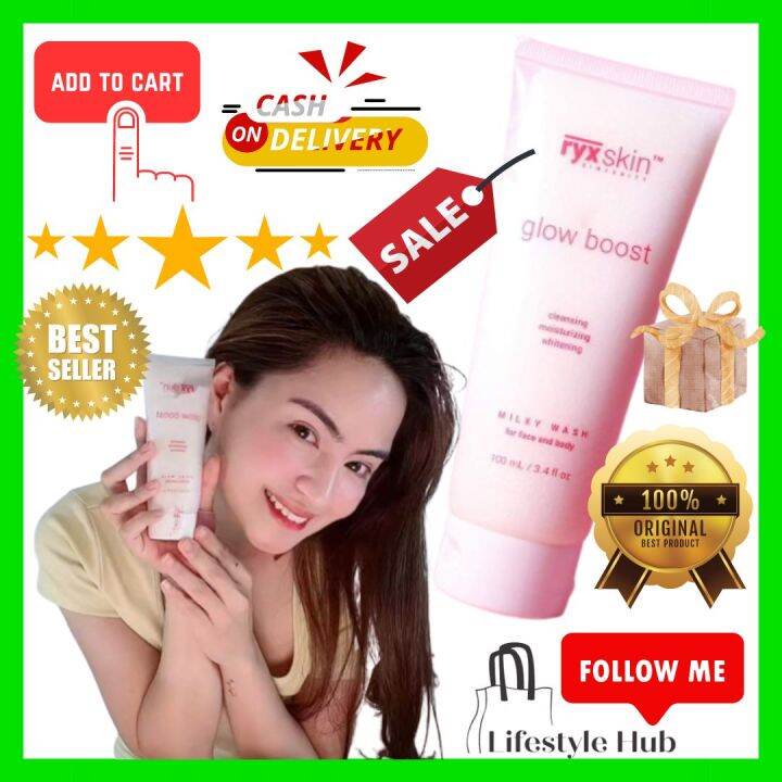 AUTHENTIC RYX SKIN SINCERITY GLOW BOOST 100ML MILKY WASH FOR BODY AND ...