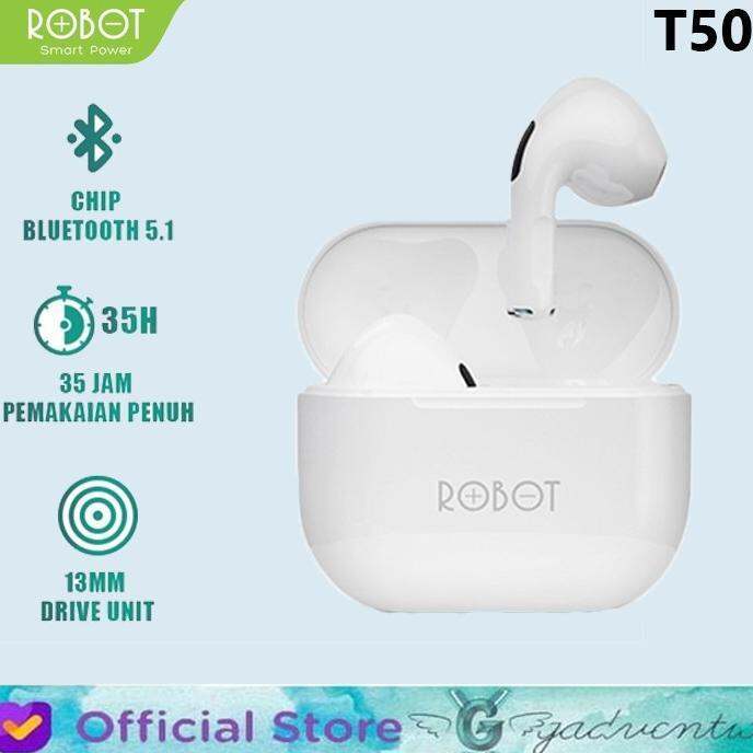 BT Headset VIVAN ROBOT T30 T50 Bluetooth Earphone TWS Airdots Airbuds | Lazada Indonesia