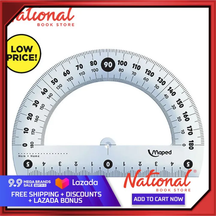 Maped Protractor Plastic 146134 12Cm 180Degree | Lazada PH