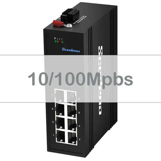 Industrial 8-Port 10/100Mbps Unmanaged -40 To 75°C DIN-Rail IP40 ...