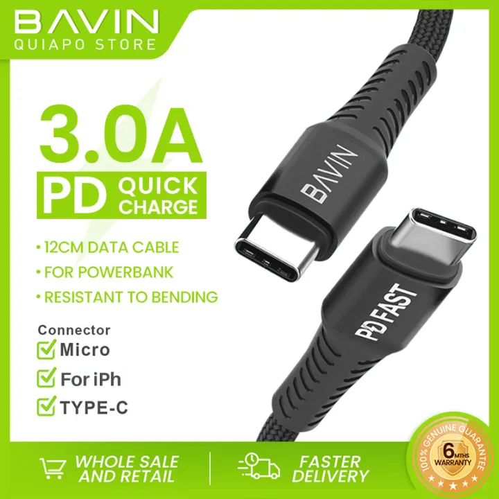 BAVIN CB188 3.0A Fast Charging Cable w/ 18W PD Type-C to iPh for iPh 12 ...