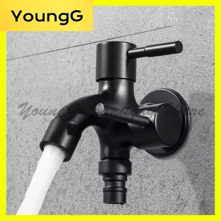 Stainless Steel Matte Black Two Way Faucet Dual Function Shower Washer ...