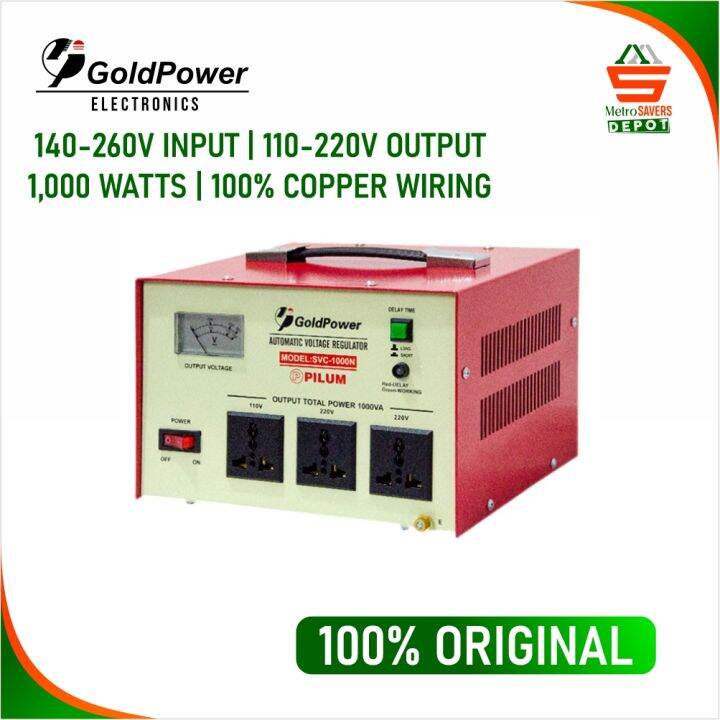 GoldPower (AVR) SVC 1,000 Automatic Voltage Regulator Servo Motor ...