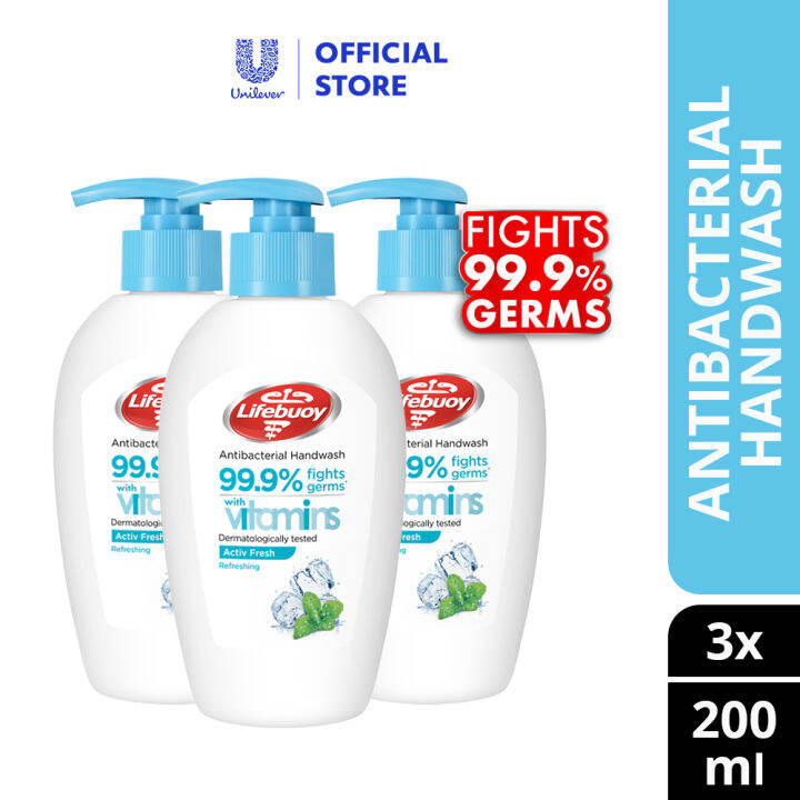 Lifebuoy Antibacterial Handwash Activ Fresh 200ml x 3 | Lazada