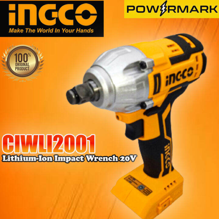 INGCO CIWLI2001 Lithium-Ion Impact Wrench 20V [POWERMARK | ICT] | Lazada PH